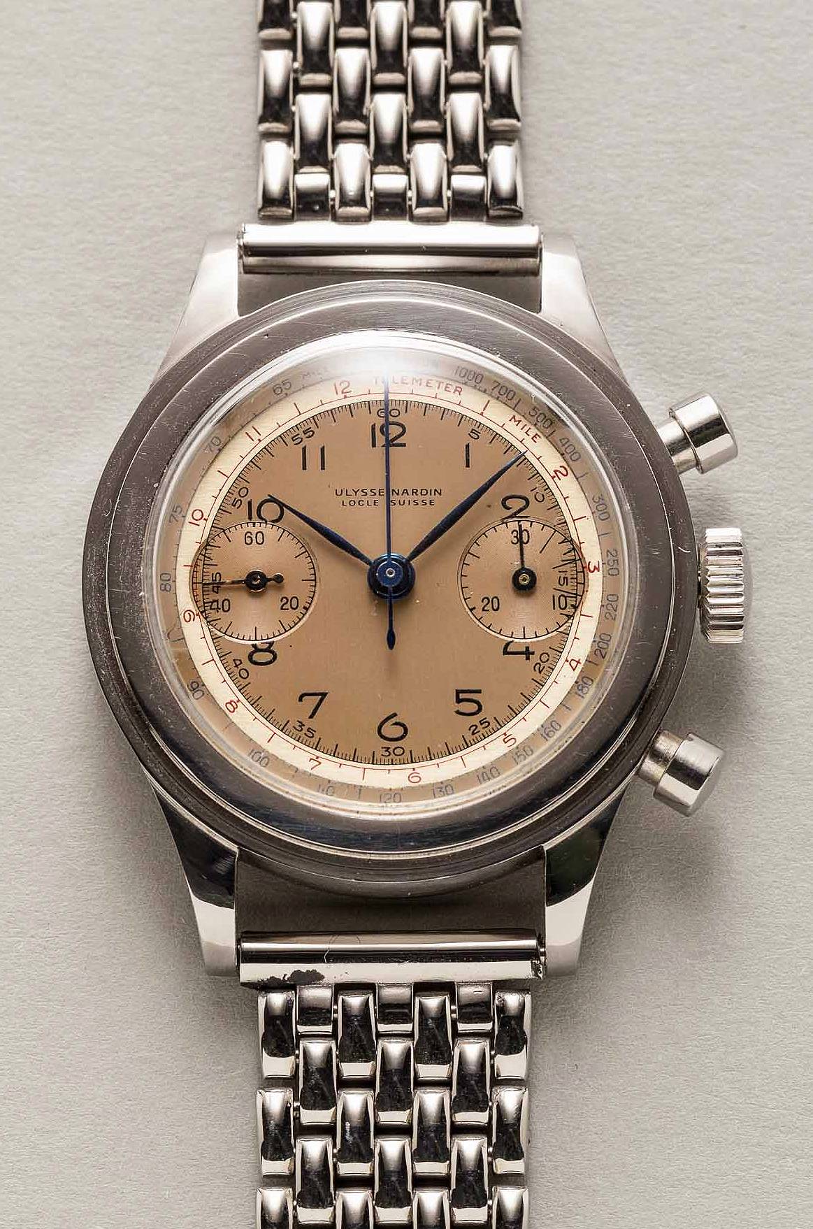 Ulysse Nardin Vintage Stepcase Salmon Dial Chronograph TOP! - Shuck the ...